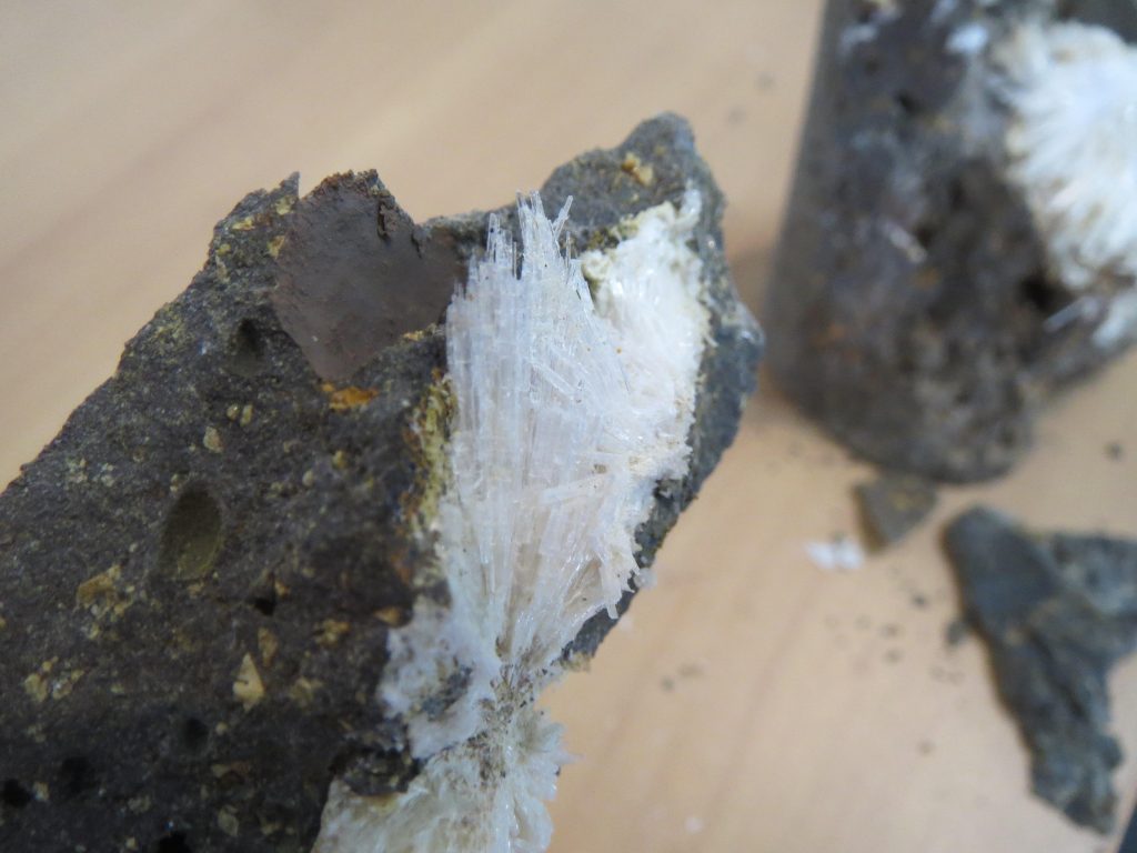 Crystalline beauty in a basalt core from 10 metres under Donnybrook Road.